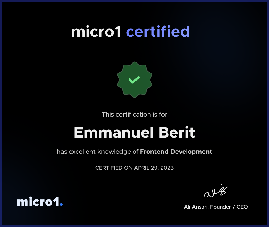 Emmanuel Ogwu - Senior frontend developer, experienced in JavaScript, Typescript, Reactjs ...