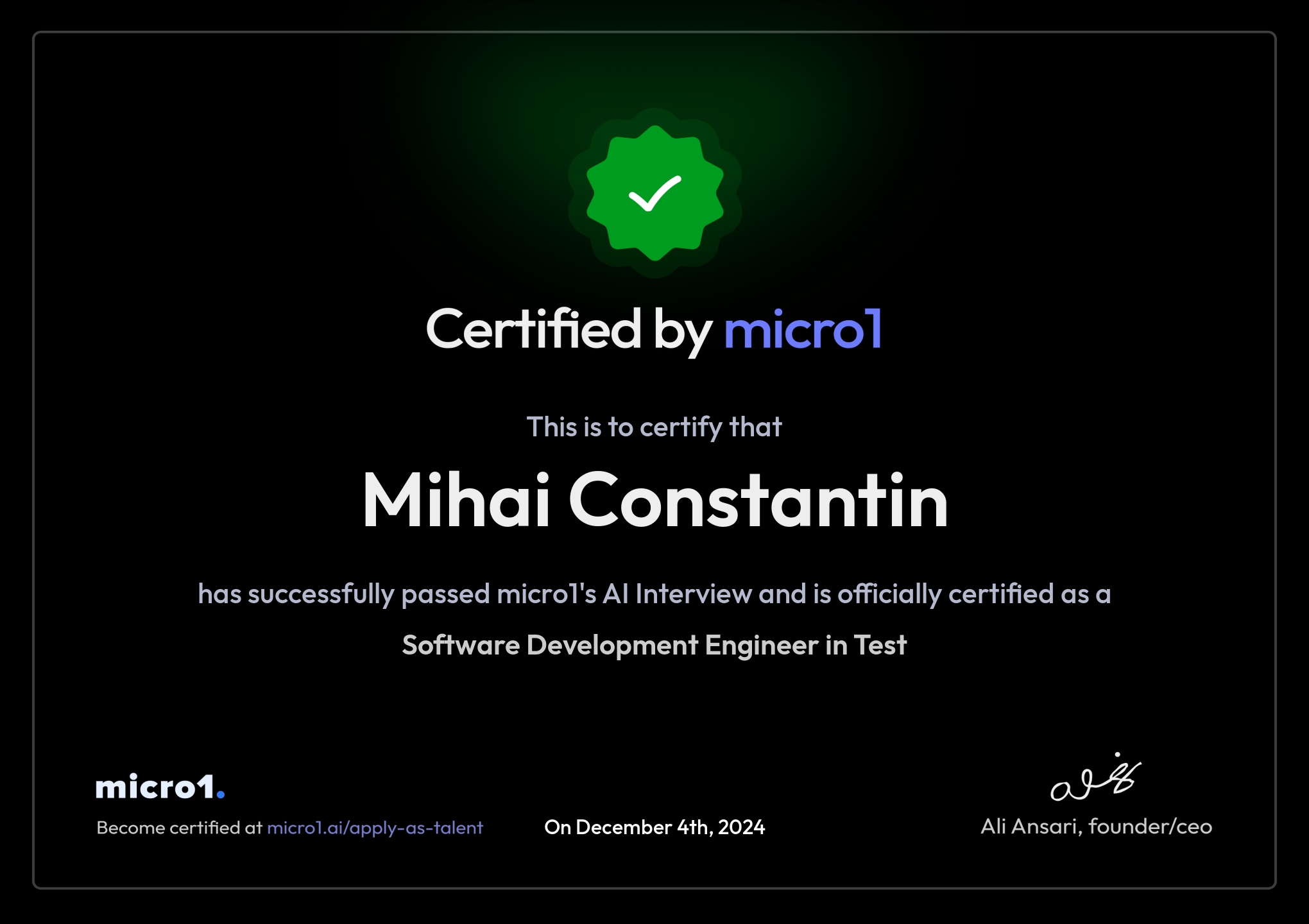 Mihai Constantin - Contracting Senior QA Automation Engineer (SDET) | QA + DevOps | CI/CD, Cloud ...
